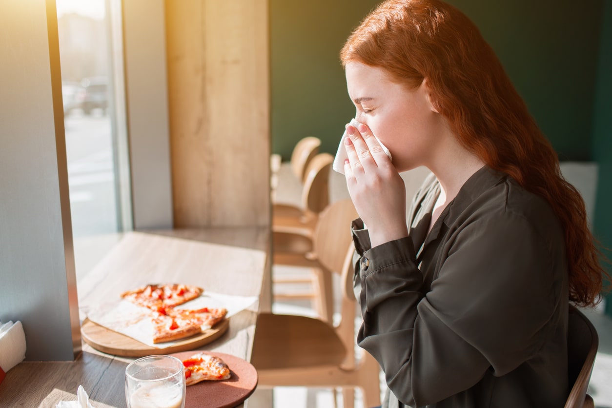 Runny nose after eating store